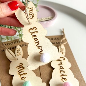 Personalised Rabbit Name Tags, Easter Rabbit Decorations, Custom Easter ...