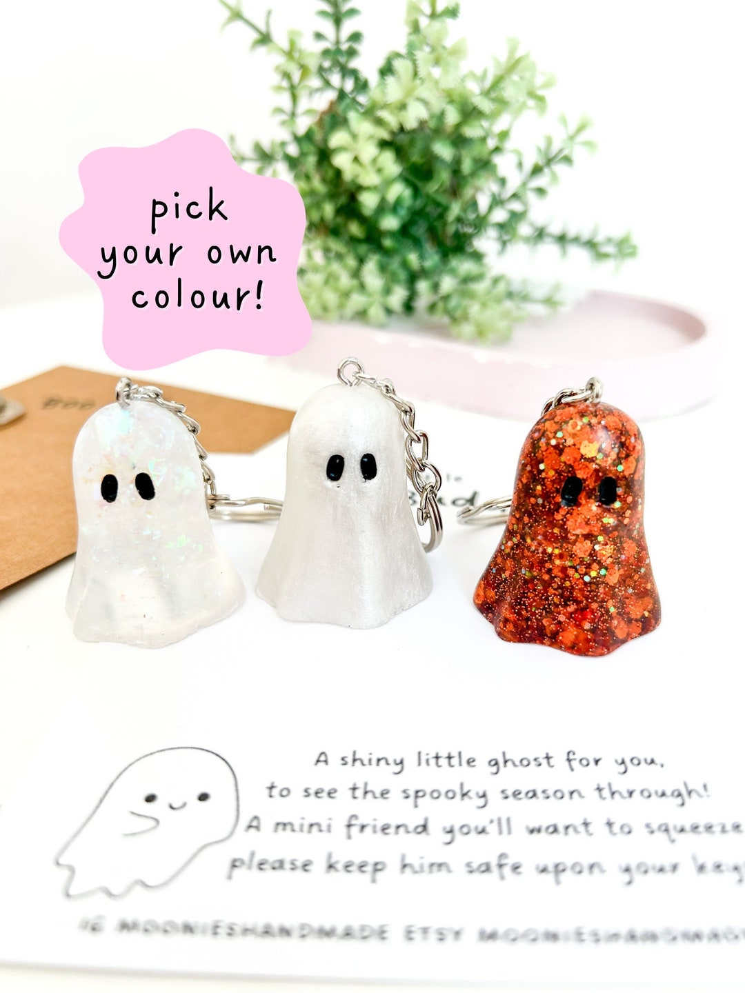 Ghost Keyring, Halloween Keychain, Pocket Pal, Spooky Season Ghost ...