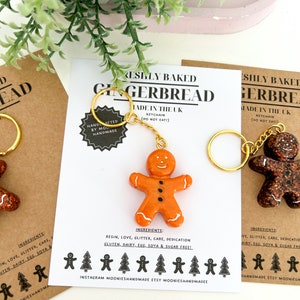 Gingerbread Man Keyring, Christmas Keychain, Biscuit Keychain ...