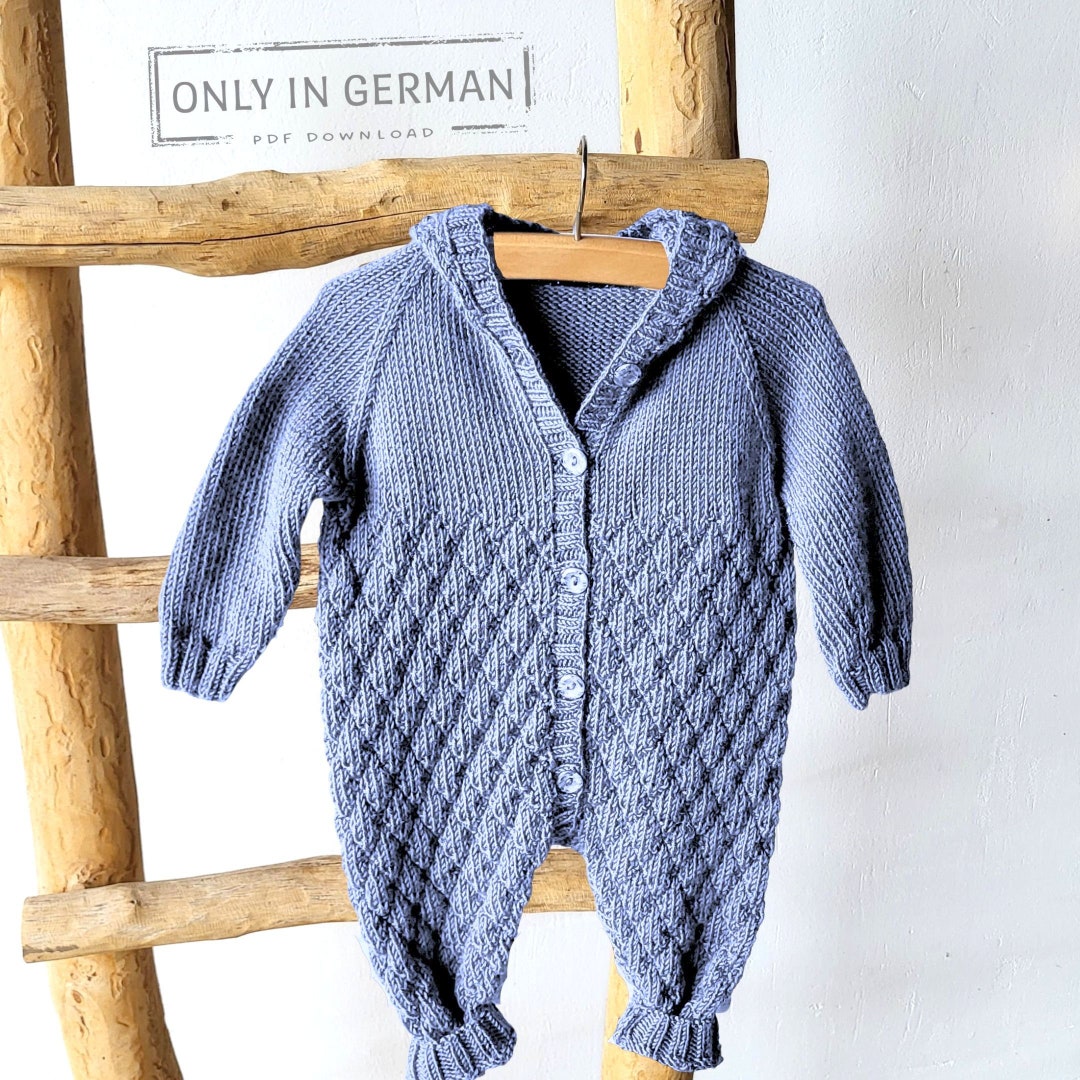 Babyoverall Stricken, Anleitung Overall, Strickanleitung Babyanzug ...