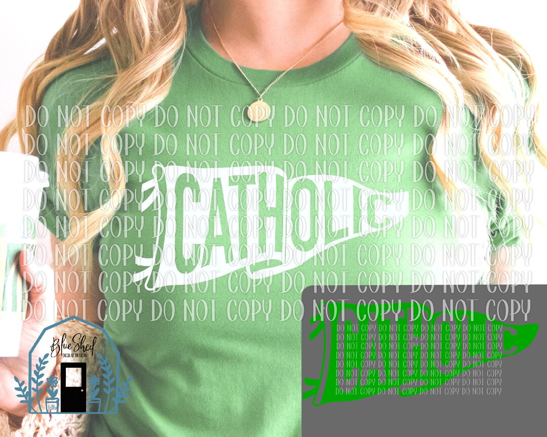 Catholic Green White Pennant Flag 2 Colors Letters Are Negative color ...