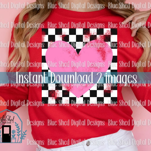 Checkered Heart - Etsy