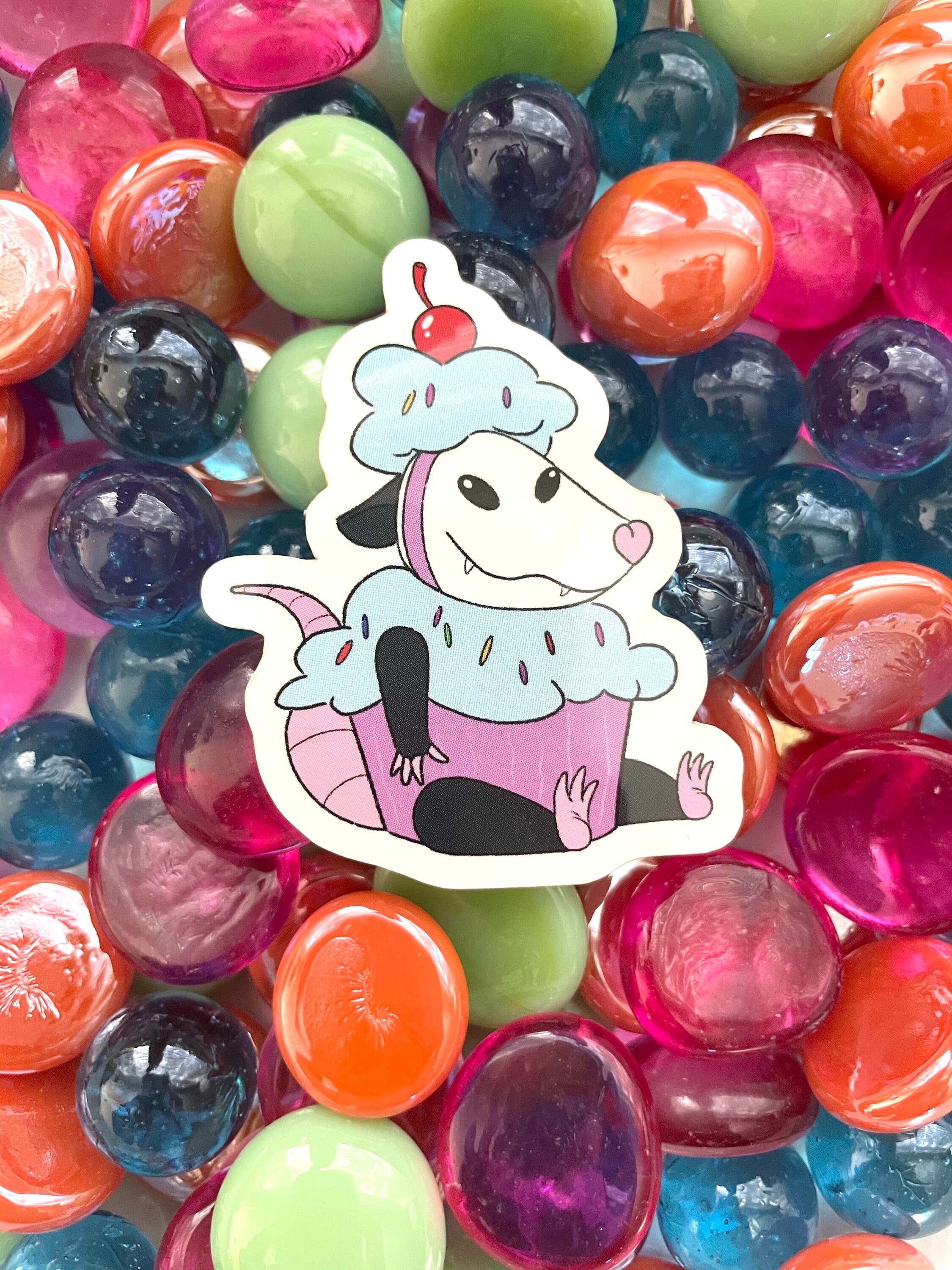 Possum Cupcake Sticker - Etsy
