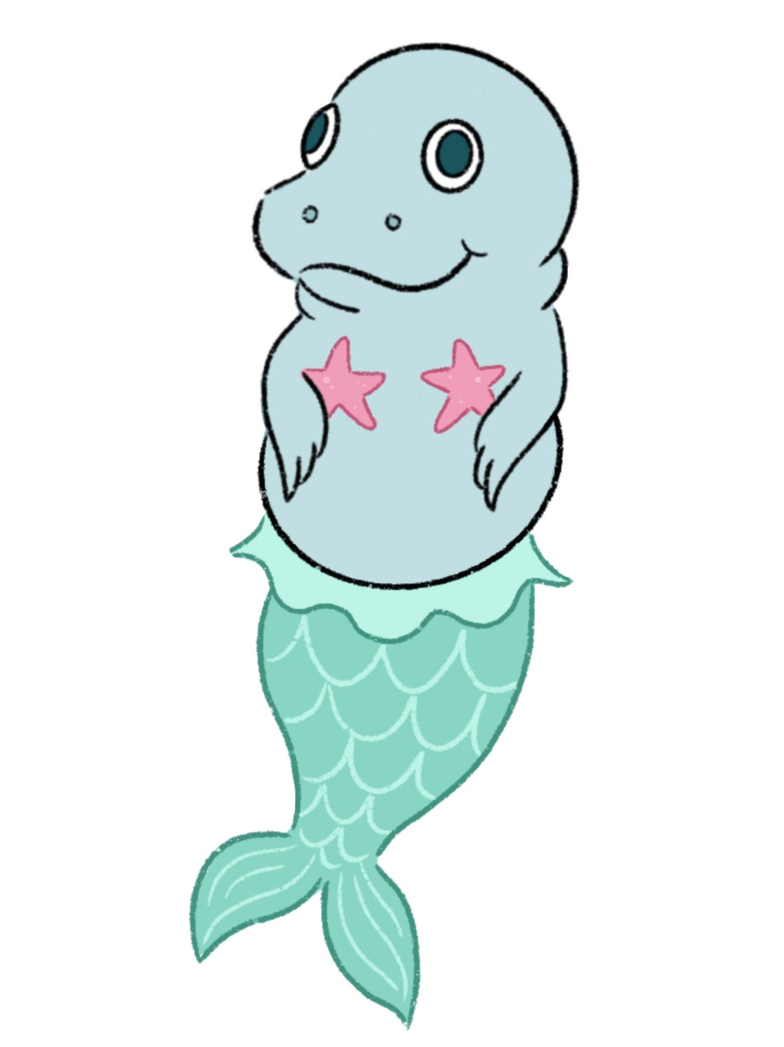 Mermaid Manatee Sticker(glitter Holographic) - Etsy