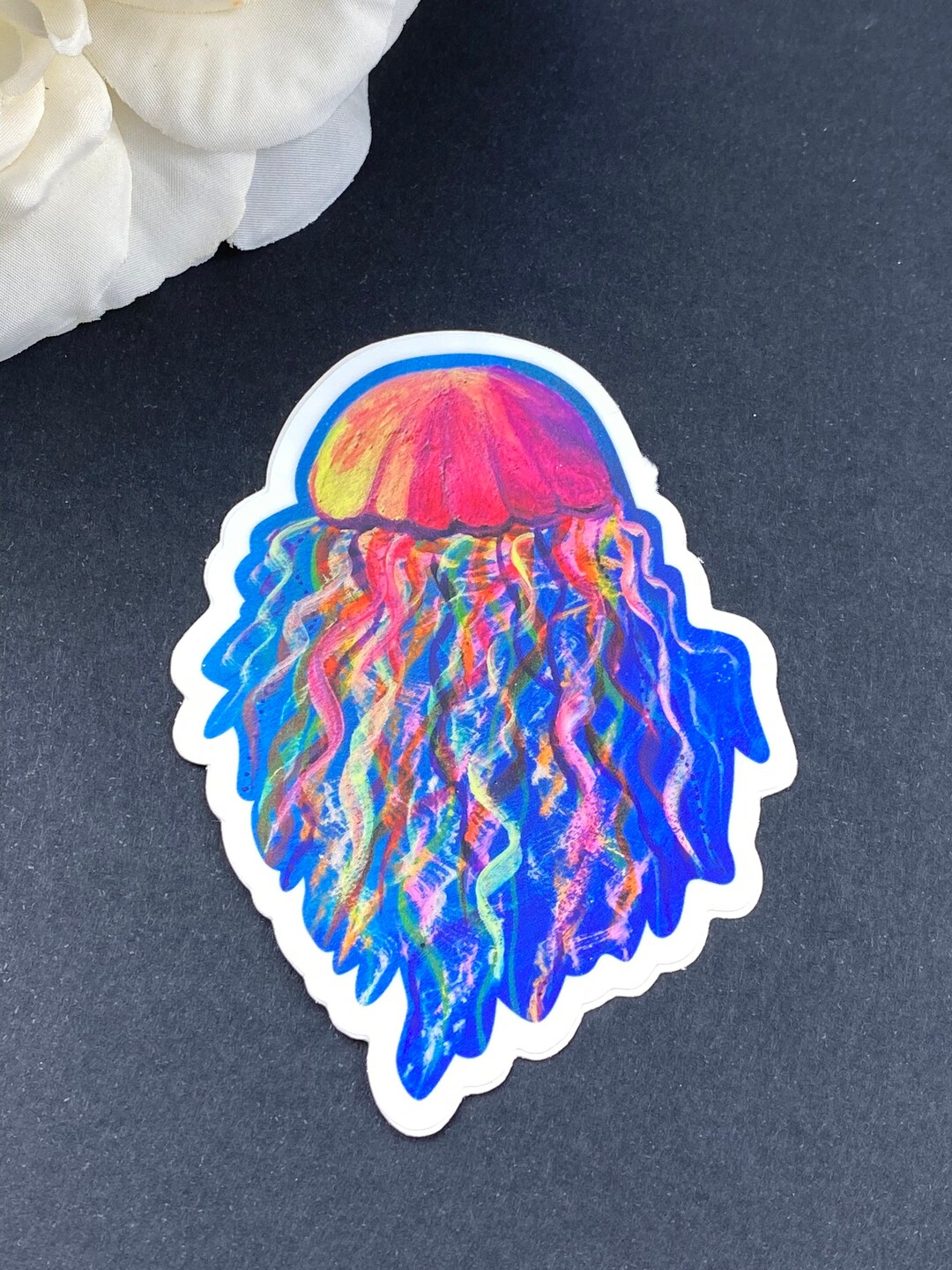 Jellyfish 3” Vinyl Sticker - Original Art - Durable, Weatherproof ...