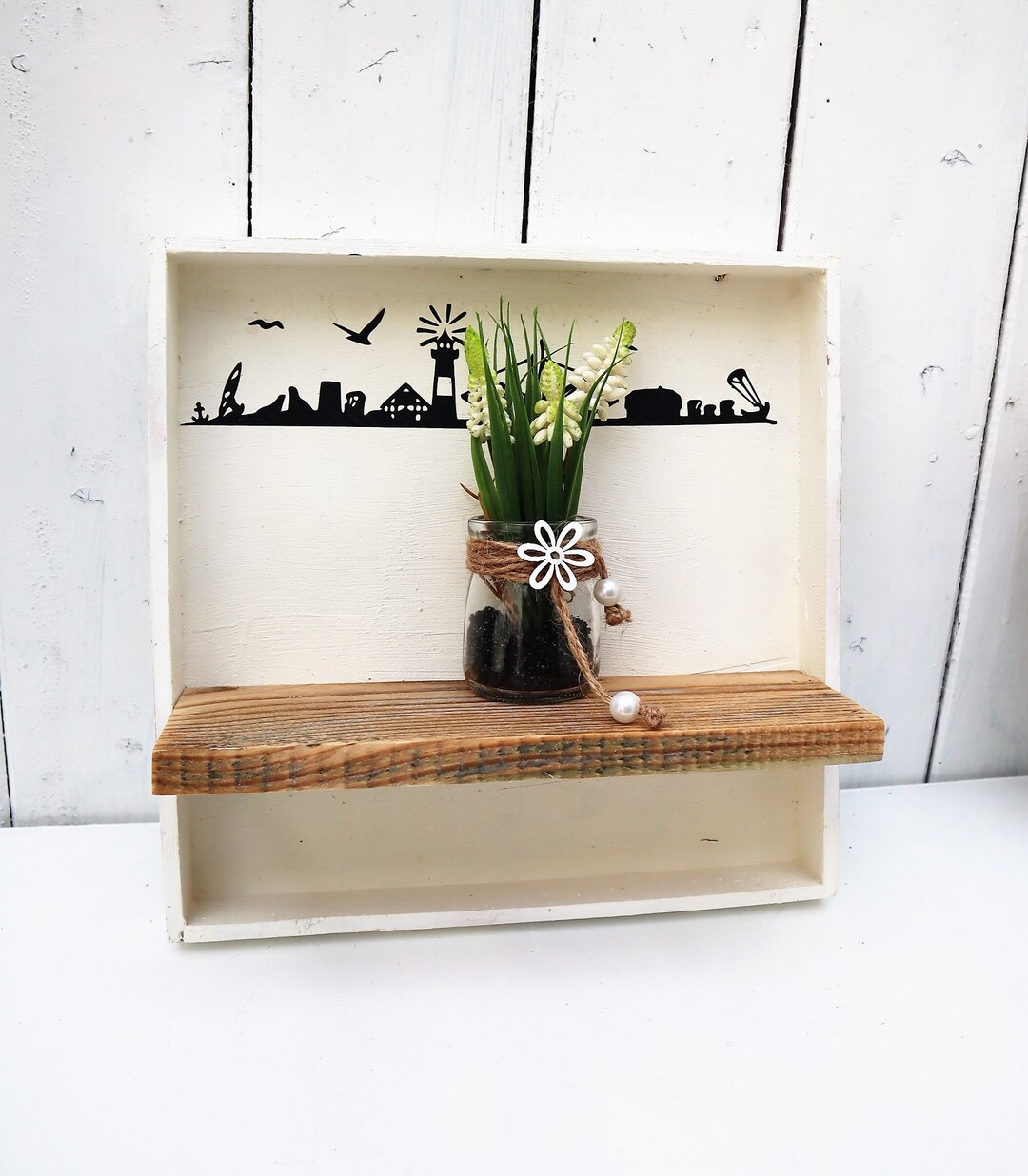 Wall Shelf With Harbor Scene - Etsy