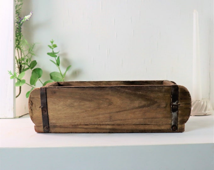 ALTE ZIEGELFORM m. Henkel Vintage Holzform Holzkiste Deko Tischdeko ...