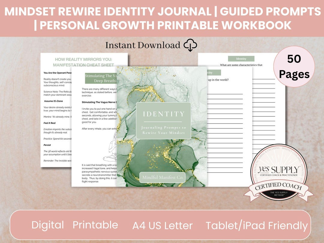 Mindset Rewire Identity Journal| Guided Prompts| Personal Growth ...