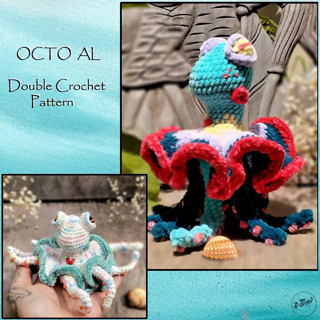 CROCHET PATTERN / PDF, Octopus Double Digital Pattern in English From ...
