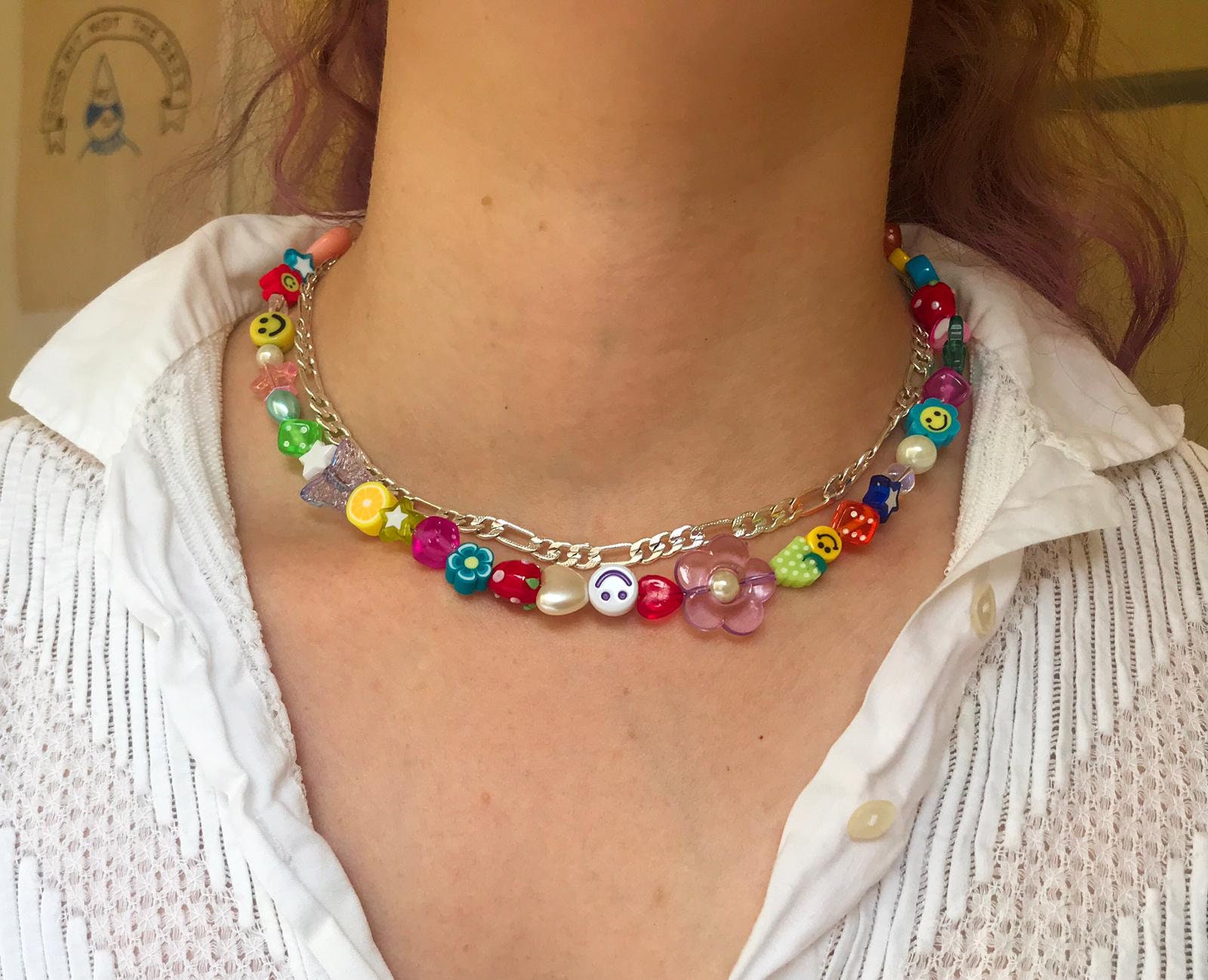 Chunky Beaded Necklace With Multi Coloured Polymer Clay Glass Etsy chunky-beaded-necklace-with-multi-coloured-polymer-clay-glass-etsy