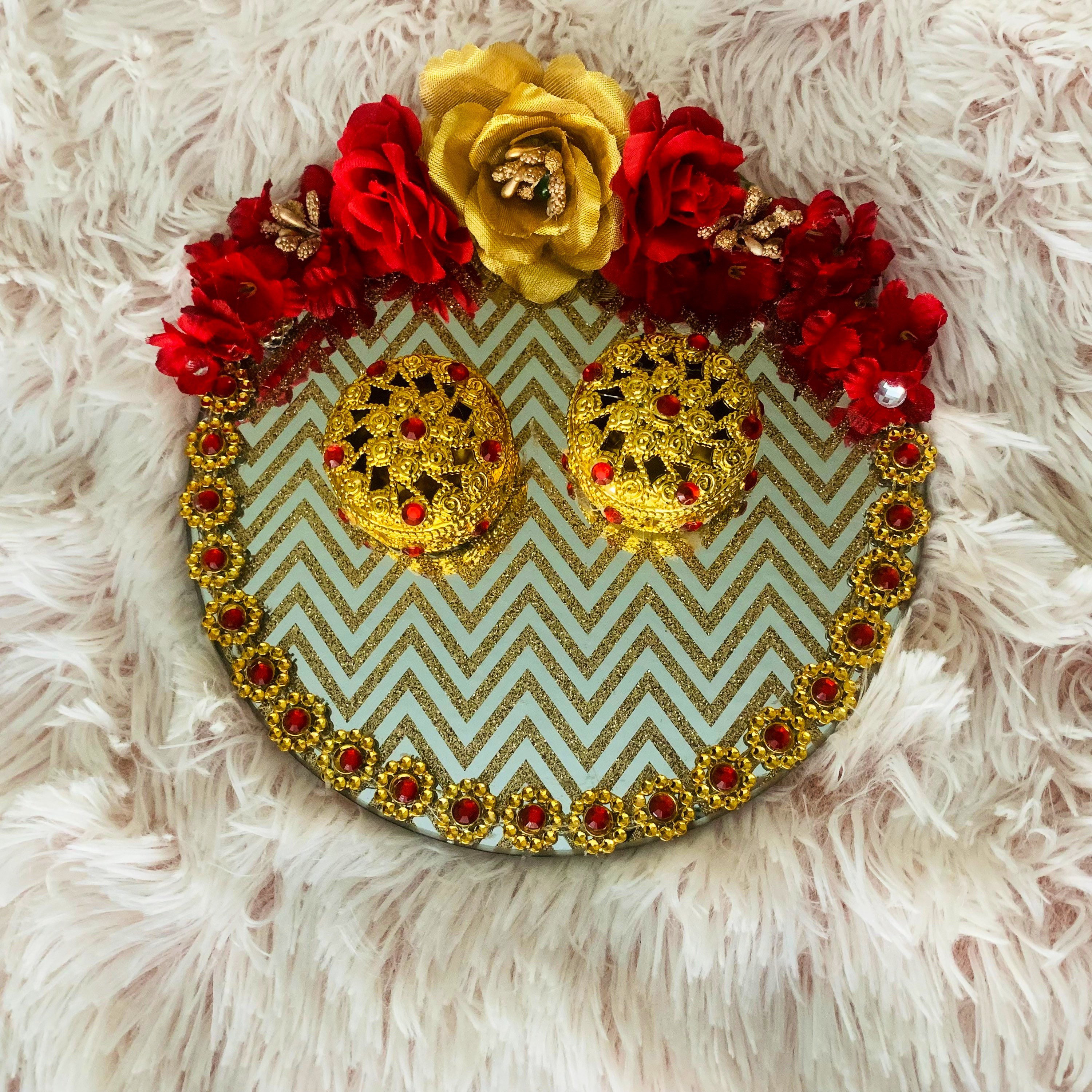 Mirror Ring Tray/ Engagement Ring Plate/ Nikkah Pen Plate/ Imam Zamin ...