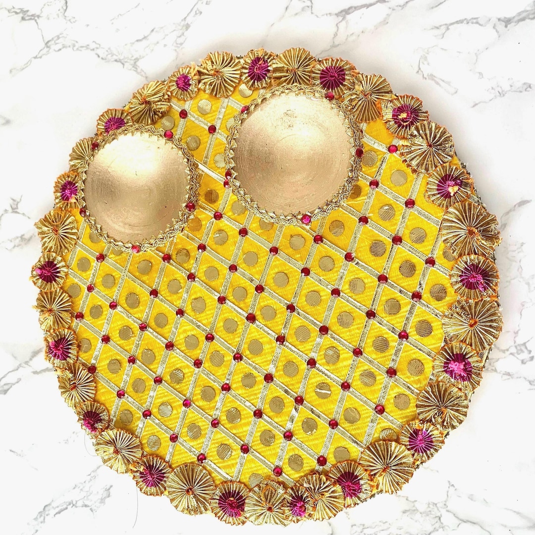Gota Mehndi Thaal, Mehndi Tray, Gota,mehndi Decor, Nikkah Decor, Haldi ...