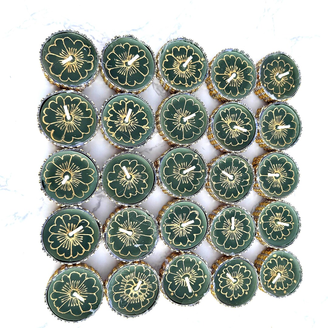25 Mehndi Tea Light Candles /mehndi Favors/ Wedding Favors/pooja ...