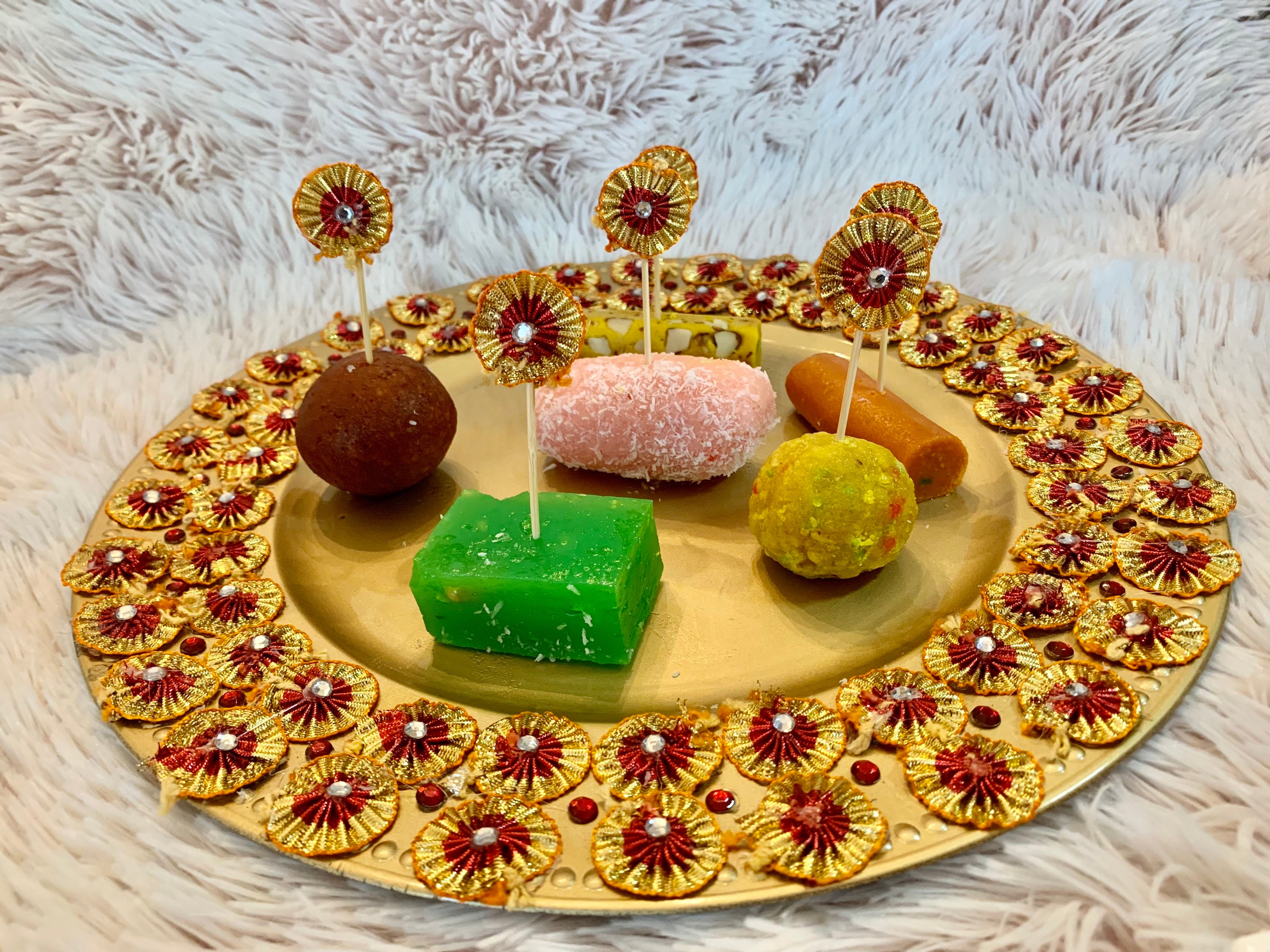 Mithai Toppers: Gota Flower Rhinestone Picks, Set of 12 - Etsy