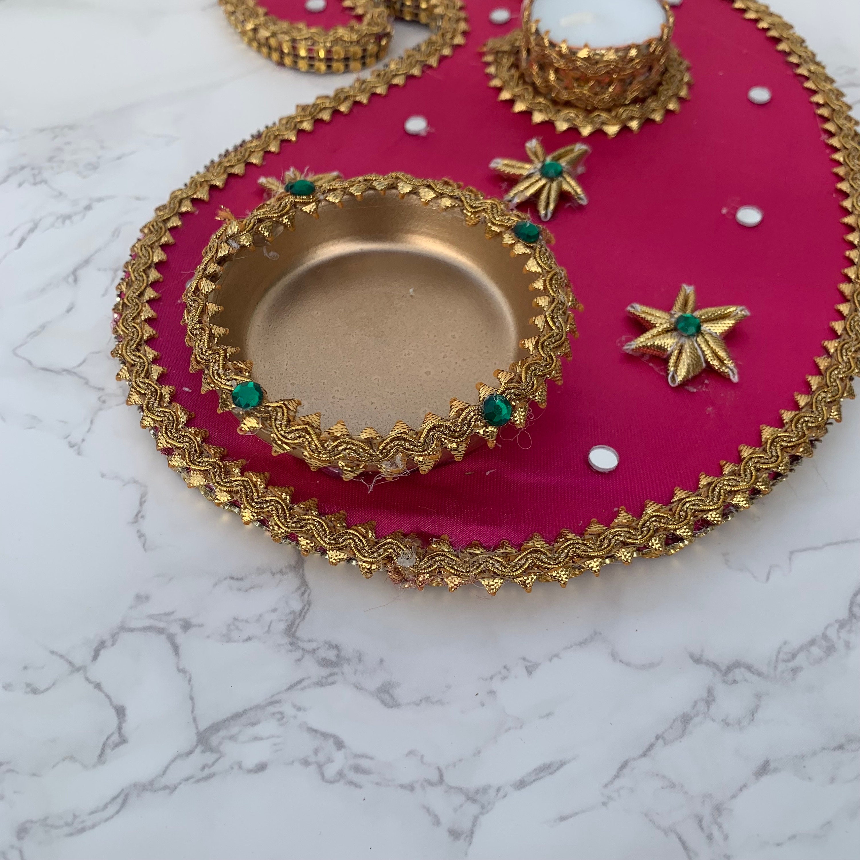Maiyon Thaal, Mehndi Thaal, Pooja Thaal, Gota Decorated Tray - Etsy