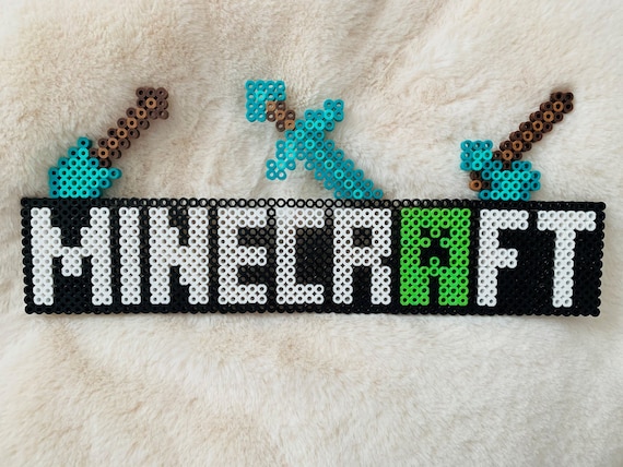 Minecraft Plaque Perler Customizable With Name | Etsy