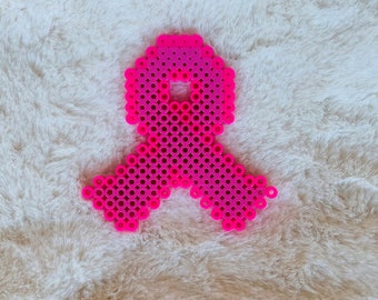 Breast Cancer Ribbon, Cancer Ribbon Perler Bead Magnets - Etsy