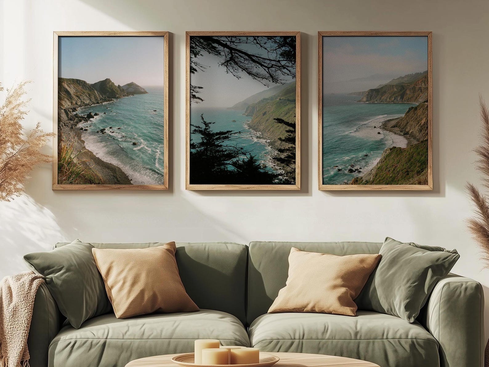 Set of 3 Big Sur Prints, Coastal Wall Art, Retro California Beach House ...