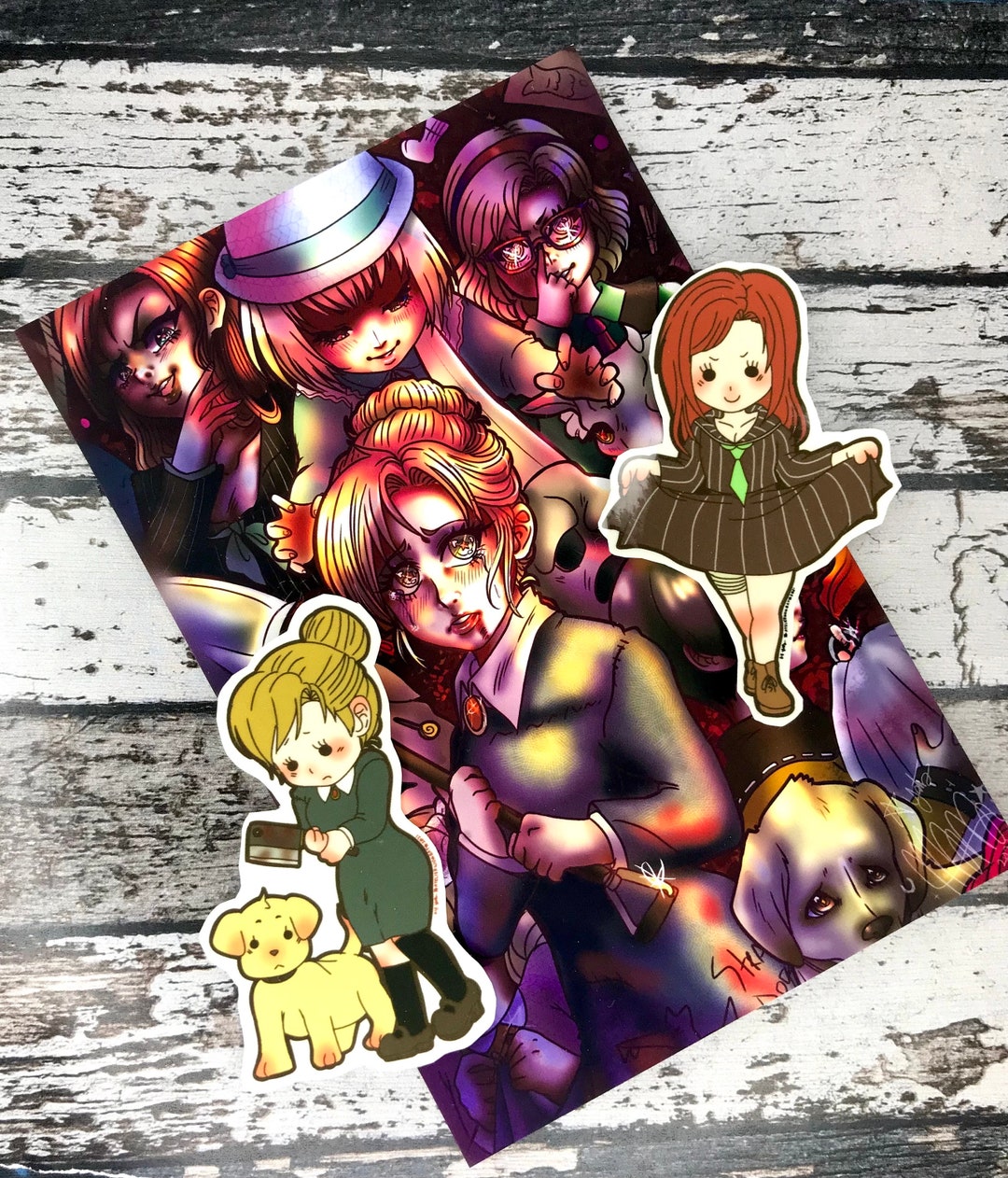 The Unlucky Girl Print and Sticker Set - Etsy