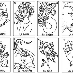 Lotería Coloring Page PDF Digital Download 8.5x11in - Etsy
