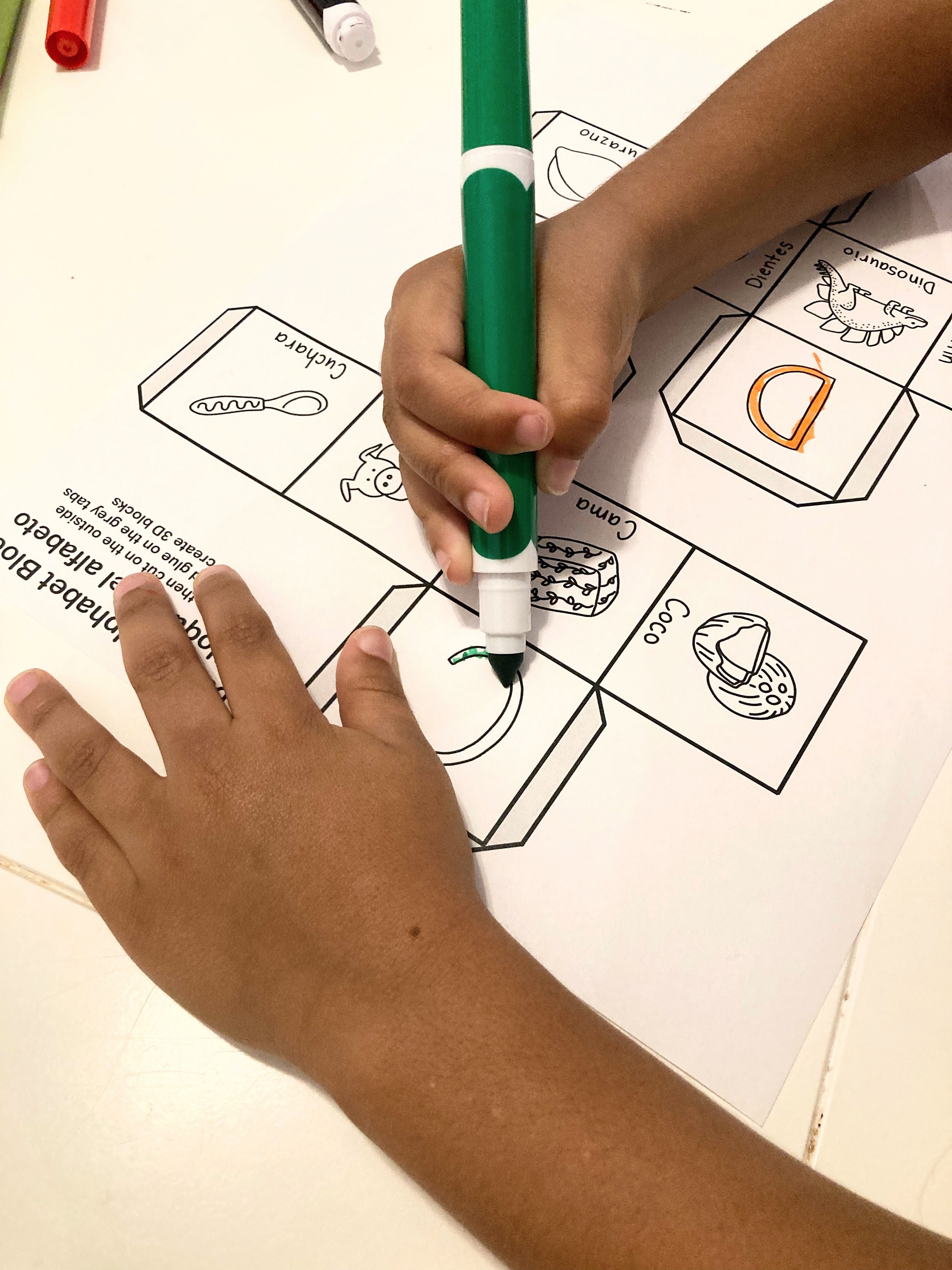 Spanish Alphabet Blocks Coloring Activity Printables for Ages 3 to 12 ...