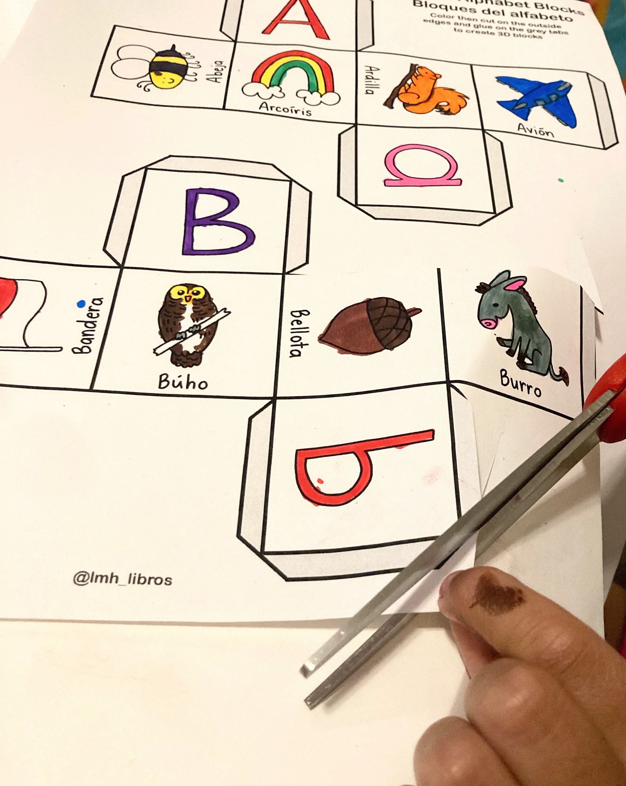 Spanish Alphabet Blocks Coloring Activity Printables for Ages 3 to 12 ...