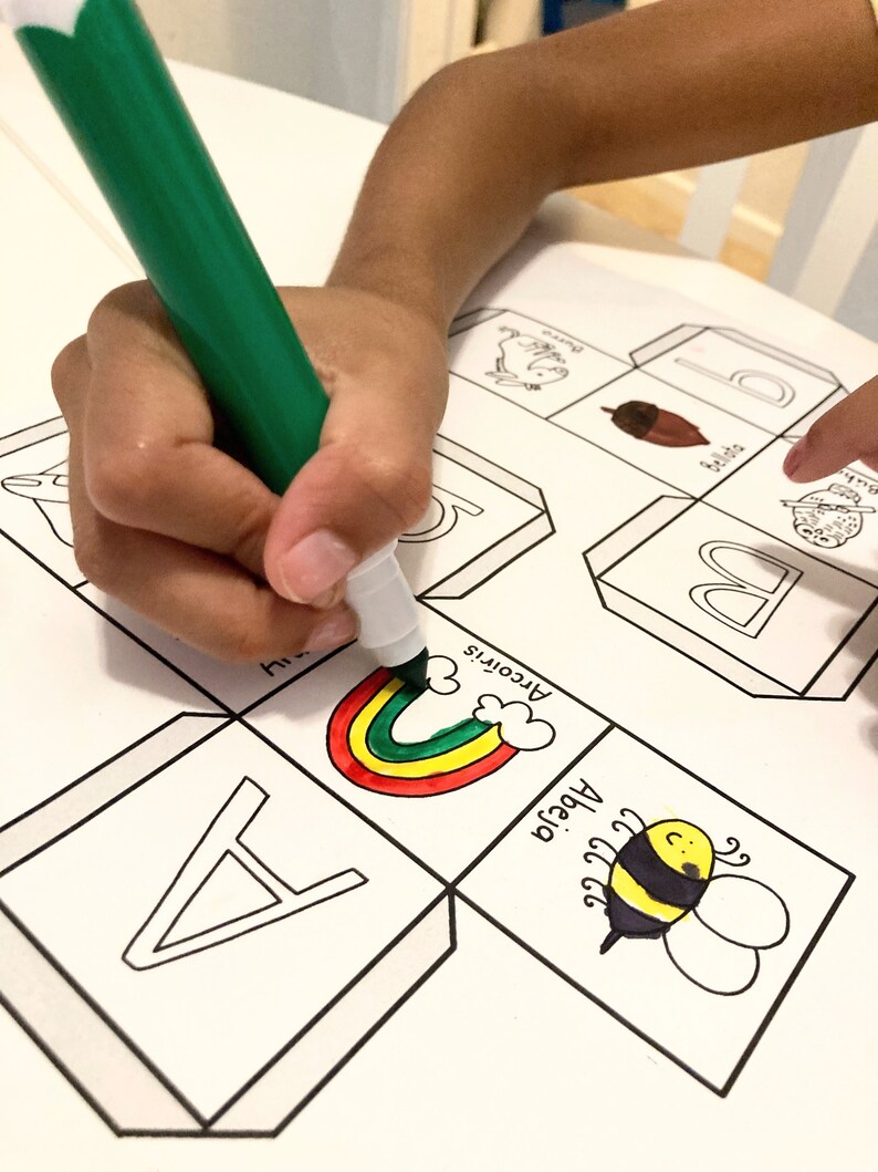 Spanish Alphabet Blocks Coloring Activity Printables for Ages 3 to 12 ...