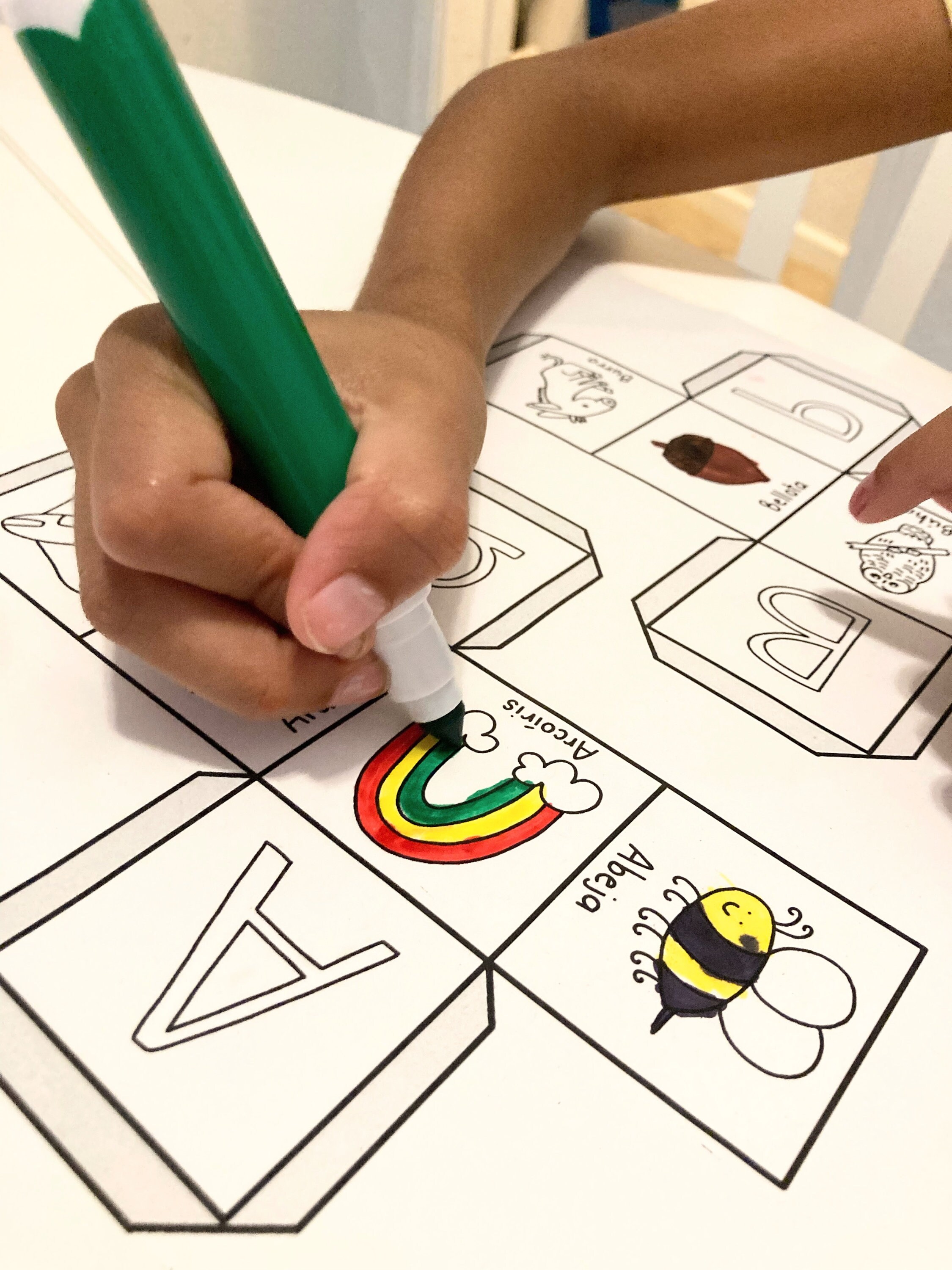 Spanish Alphabet Blocks Coloring Activity Printables for Ages 3 to 12 ...
