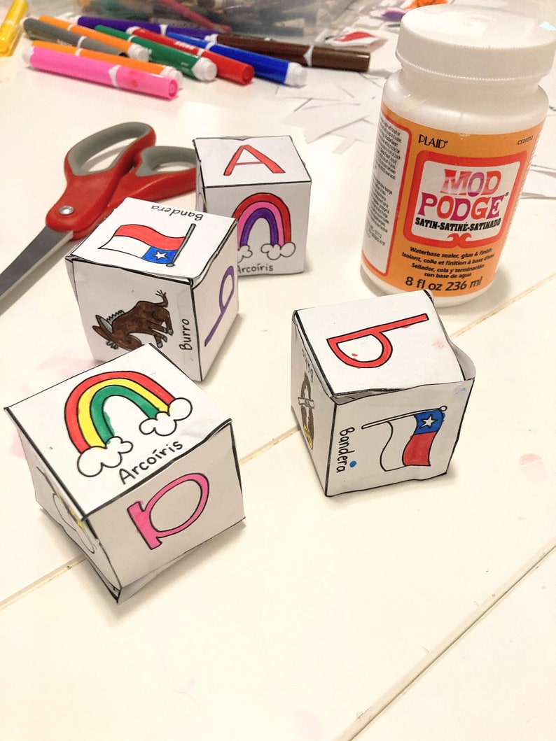 Spanish Alphabet Blocks Coloring Activity Printables for Ages 3 to 12 ...