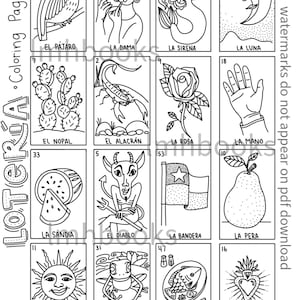 Lotería Coloring Page PDF Digital Download 8.5x11in - Etsy
