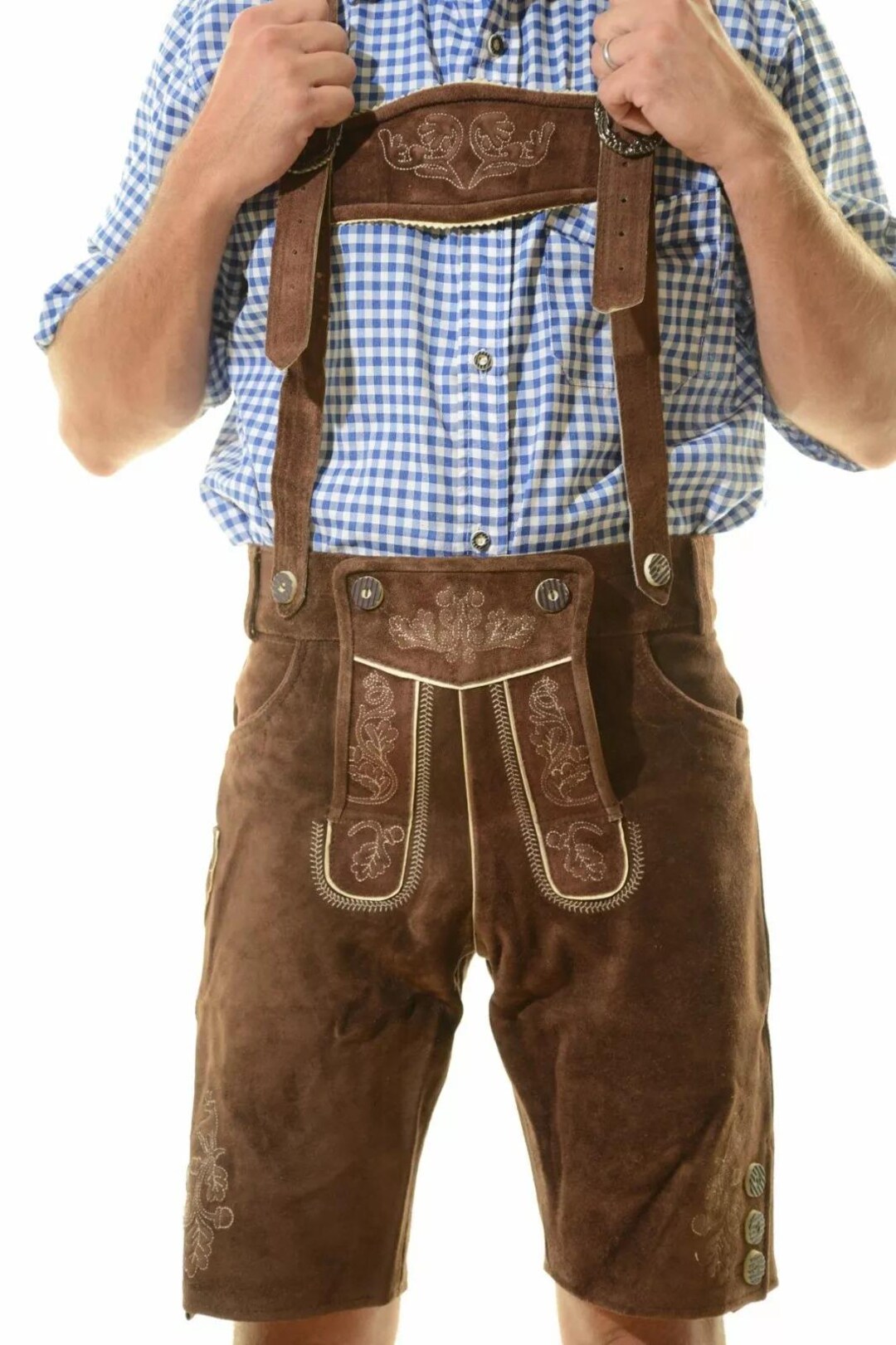 Men's Bavarian Oktoberfest Lederhosen Shorts German Tracht Costume ...