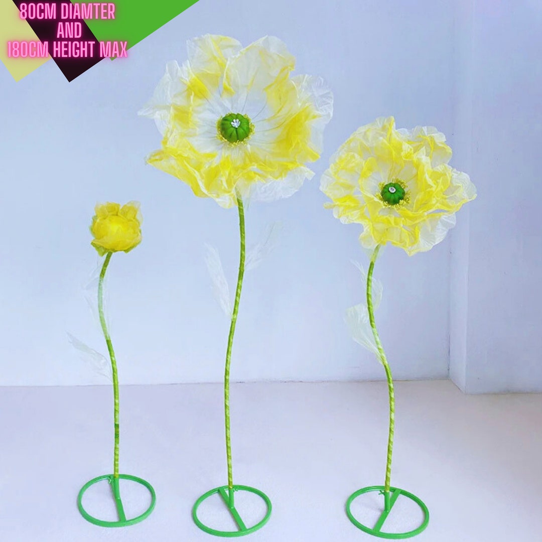 Oversized Silk Yarn Flower 30 Inch Diameter With 6 Feet Stem With Base ...