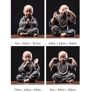 Cute Yoga Monk Statue Buddha Sculpture Novice Monk Ceramic - Etsy