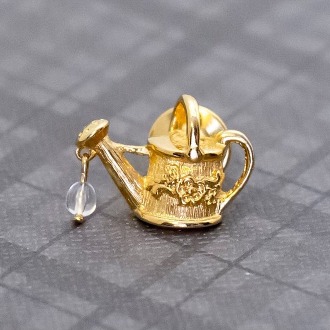 Vintage Gold Tone Watering Can Colorless Bead Pin by Avon, G40 - Etsy