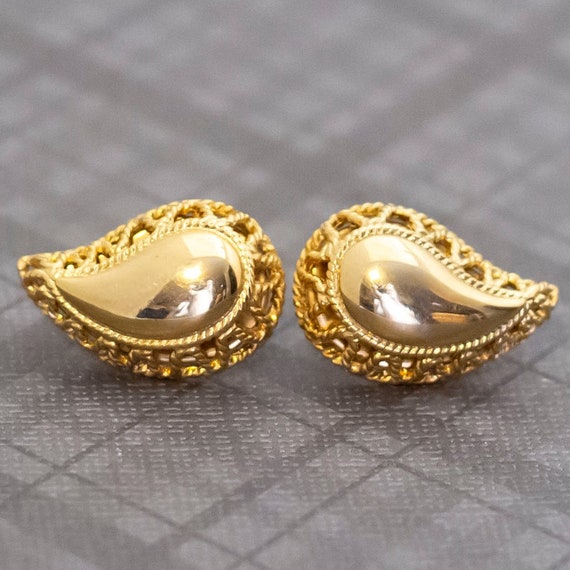 Vintage Goddess' Teardrop Gold Tone Stud Earrings by … - Gem