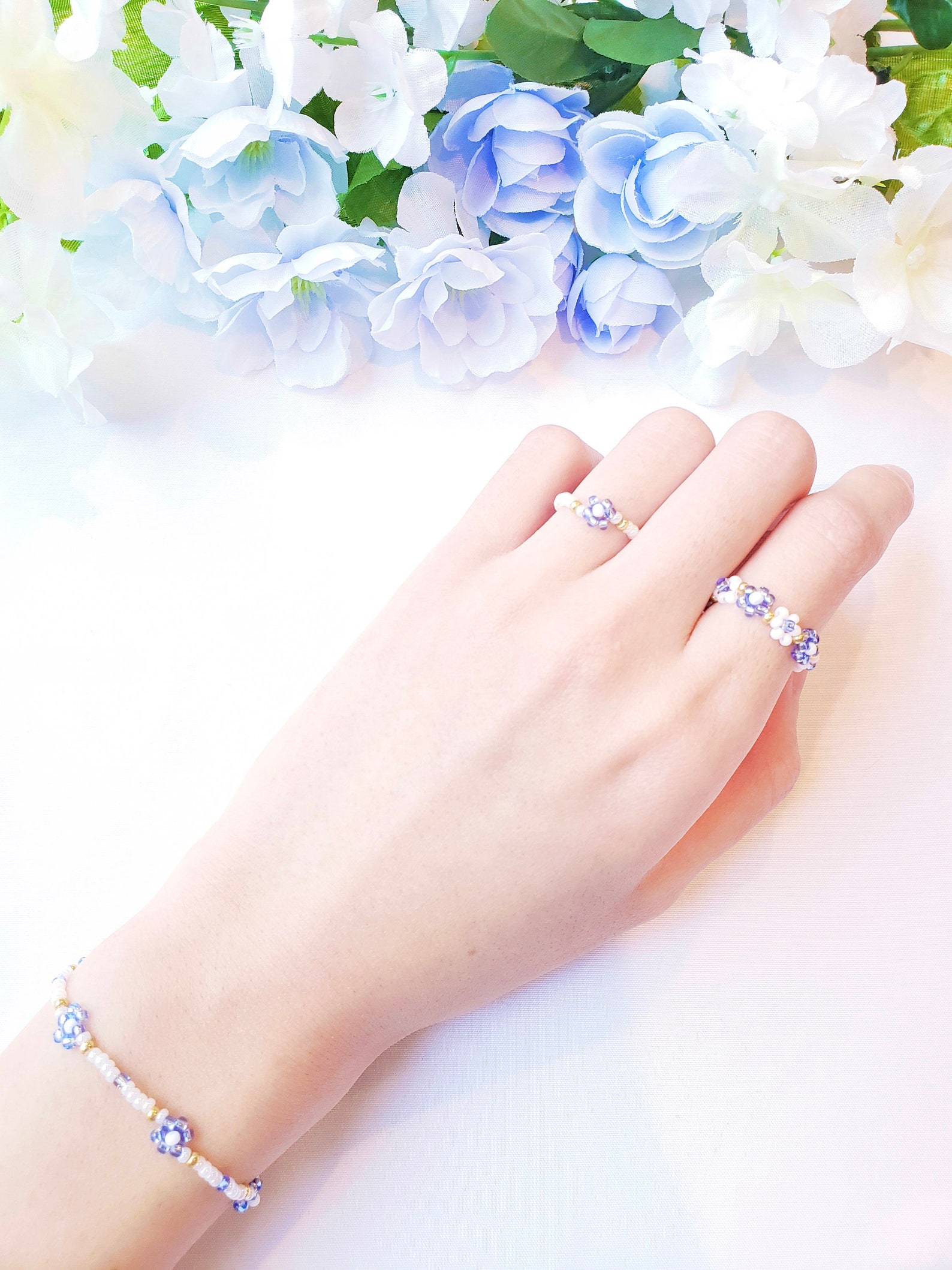 Cute Beaded Bracelet / Pastel Beaded Rings / Colorful Beaded - Etsy