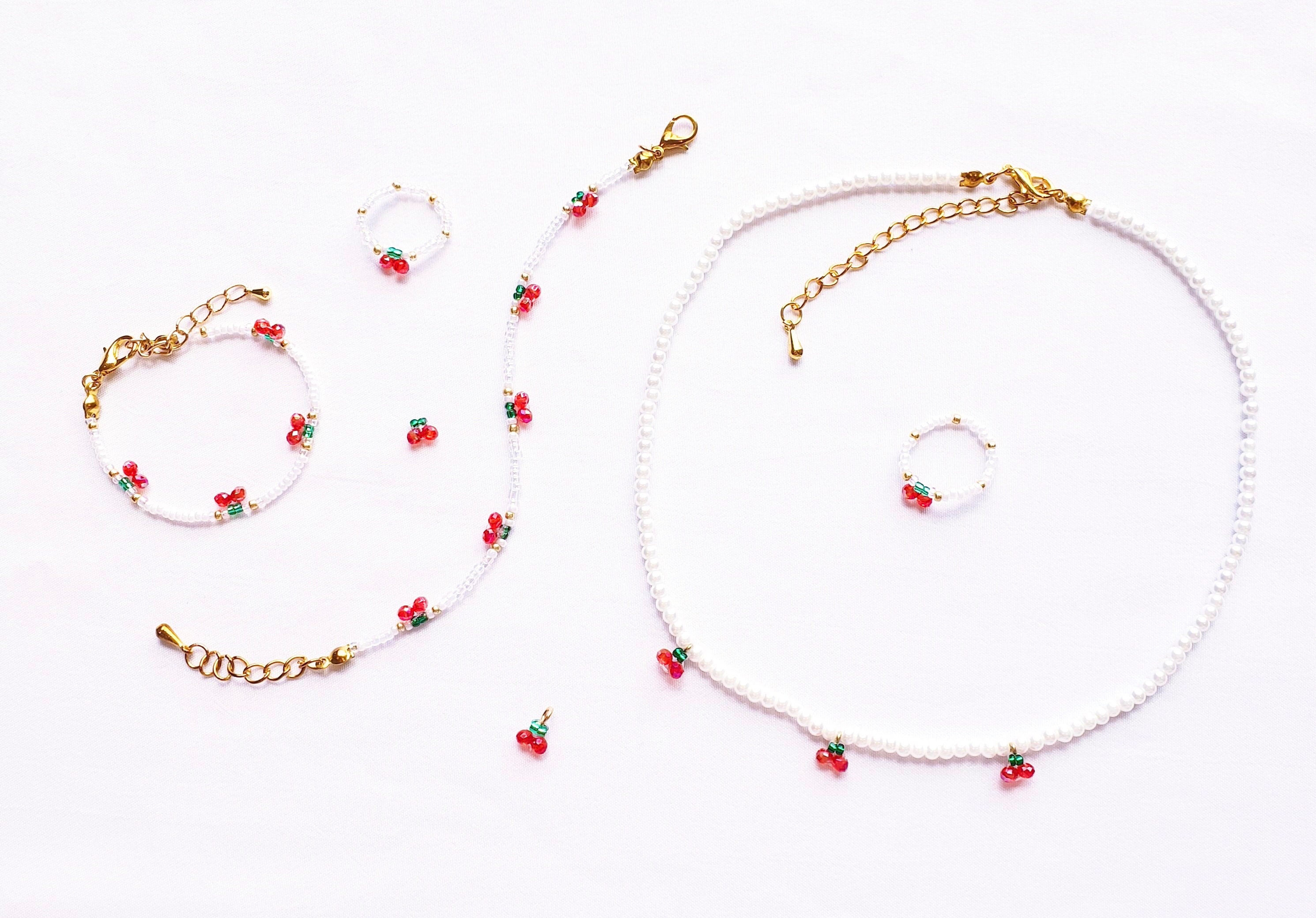 Pearl cherry necklace / pearl cherry charm choker | Etsy