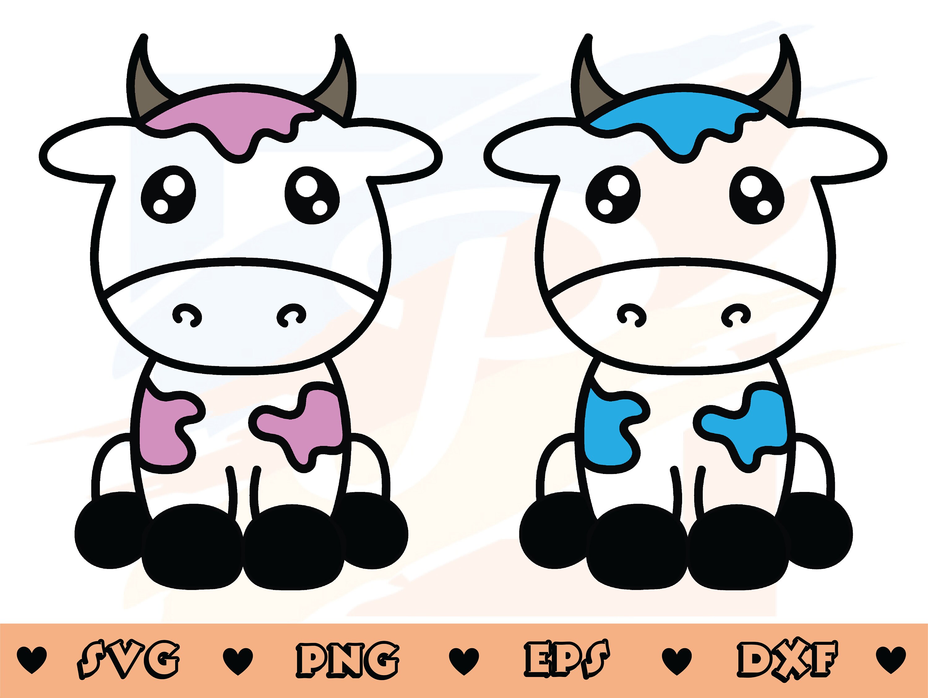 Vaca SVG Vaca Clipart Vaca PNG Bebé Vaca Diseño Linda Vaca SVG - Etsy ...