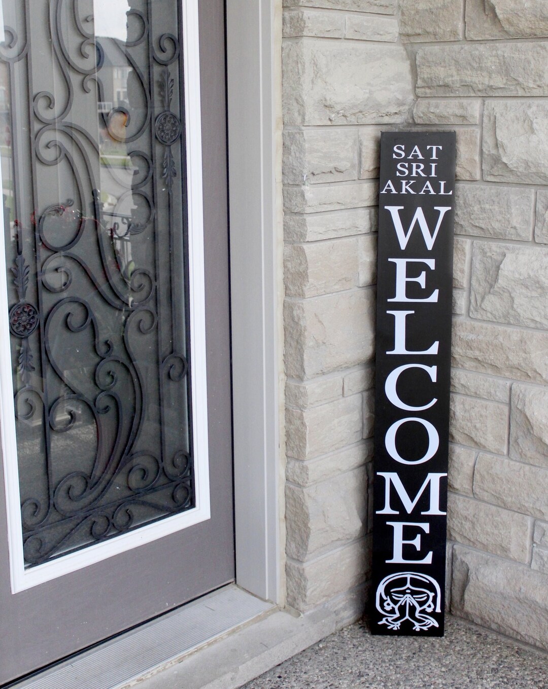 Sat Sri Akal Welcome Porch Wood Sign | Customize | Decor | Home ...
