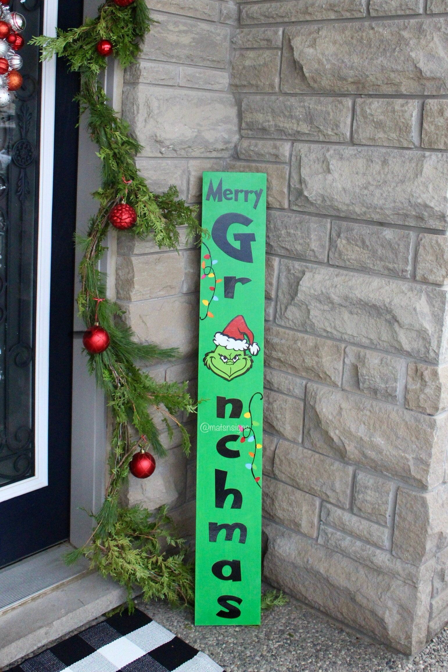 Grinch Porch Wood Sign Customize Decor Home Decoration Family Name ...