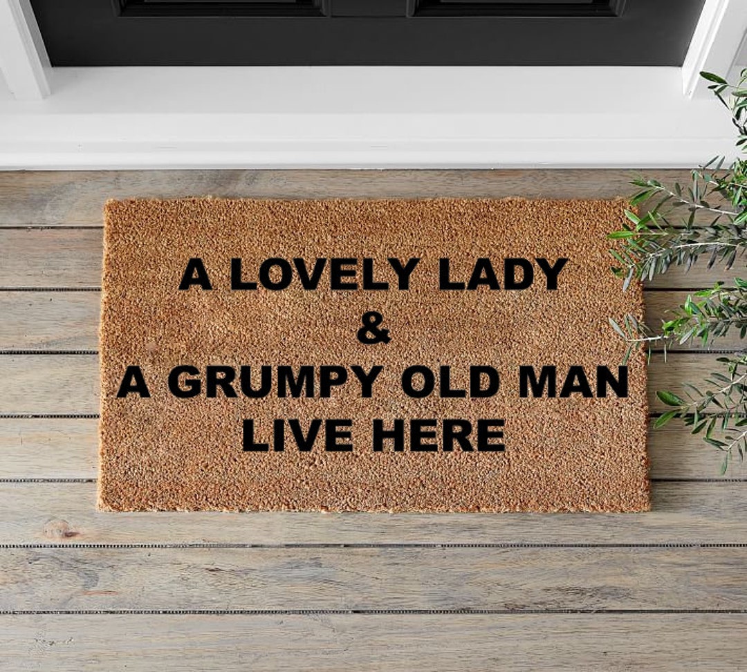 Lovely Lady and Grumpy Old Man Doormat (humor/funny/rude/comedy/nonna ...