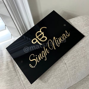 Name Plate Acrylic Sign | Home Decor | Punjabi Gurmukhi | Wall Art Sikh ...