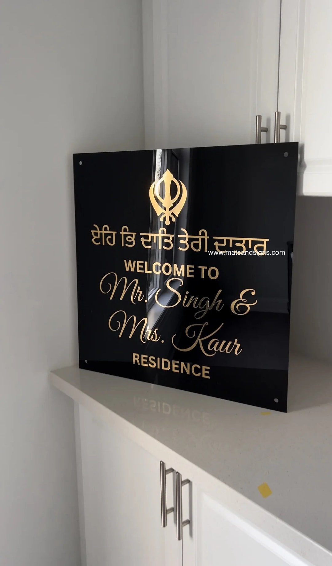Square Custom Name Plate Bless This Home Wood Sign | Home Decor ...