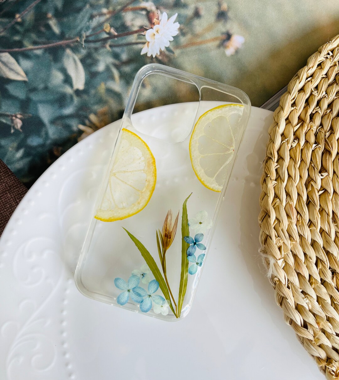 Pressed Real Lemon iPhone Case, Pressed Fruits iPhone 16 15 Iphone14 ...
