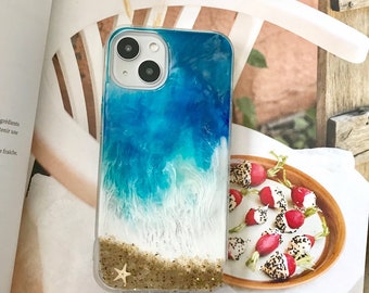 Ocean Style iPhone Case, Handmade Beach iPhone iPhone 15 14 Plus 13 Pro ...