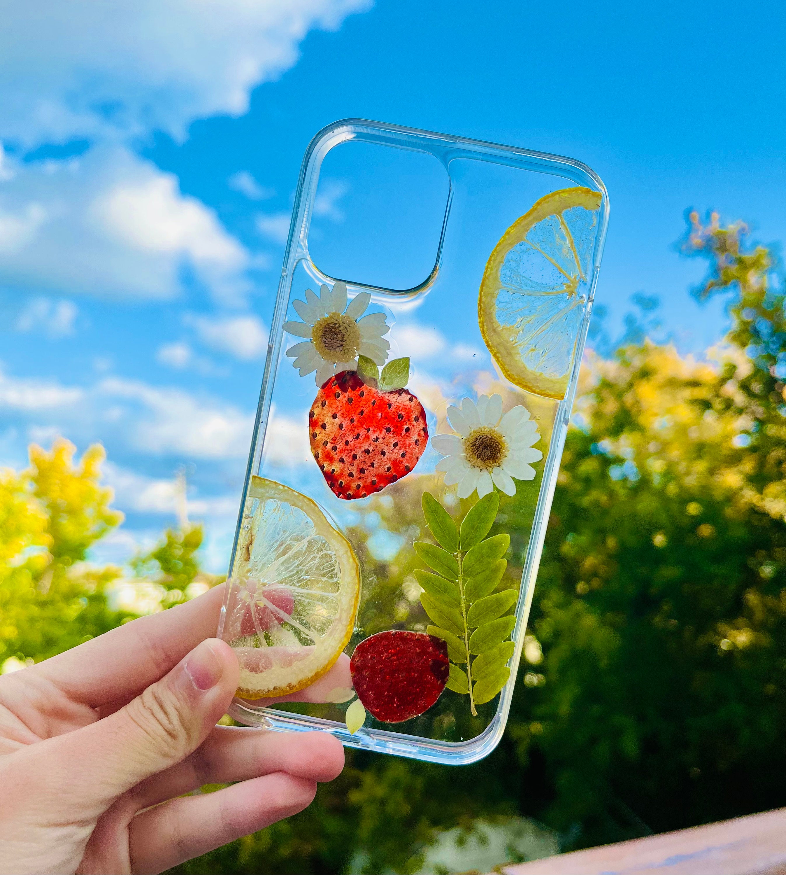 Pressed Real Lemon Iphone Case Pressed Fruits Iphone14 Plus - Etsy