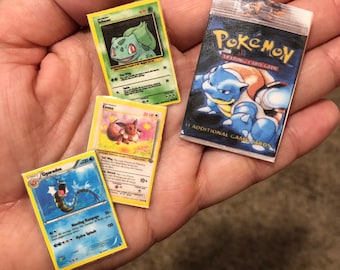 1st Generation Miniature Pok\u00e9mon Cards Dollhouse Sized Pokemon ...