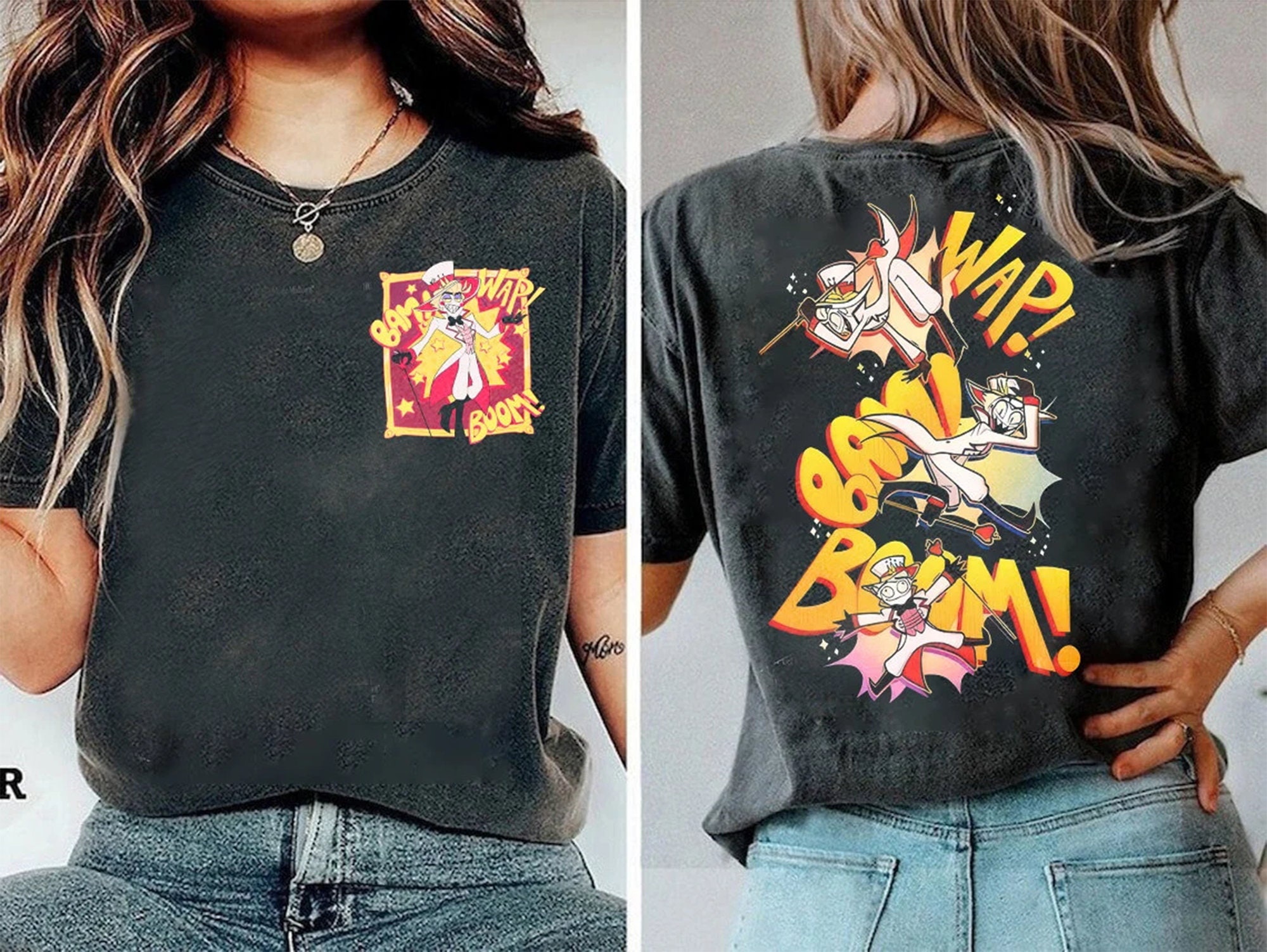 Hazbin Hotel 2sided Tshirt, Lucifer Wap Bam Boom Shirts, Lucifer Hazbin ...