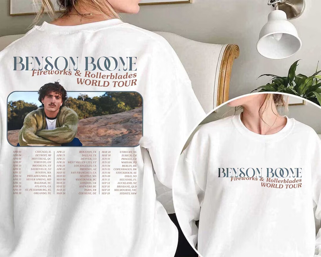 Benson Boone Fireworks and Rollbladers Tour 2024 Shirt, Beautiful ...