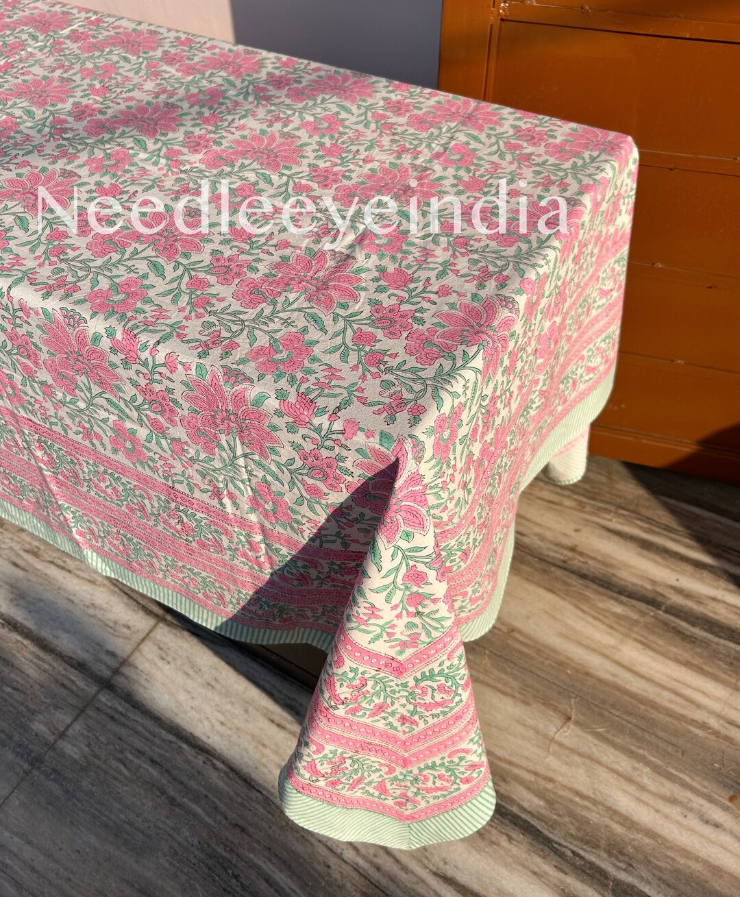 Pink Table Cloth, Block Print Table Cloth Cotton, Classic Table Cloth ...